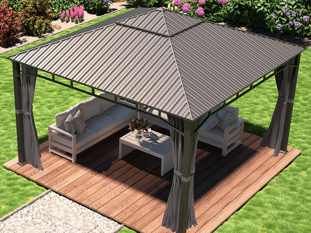 Gartenpavillon 4x4m Hardtop (300195) | Profizelt24