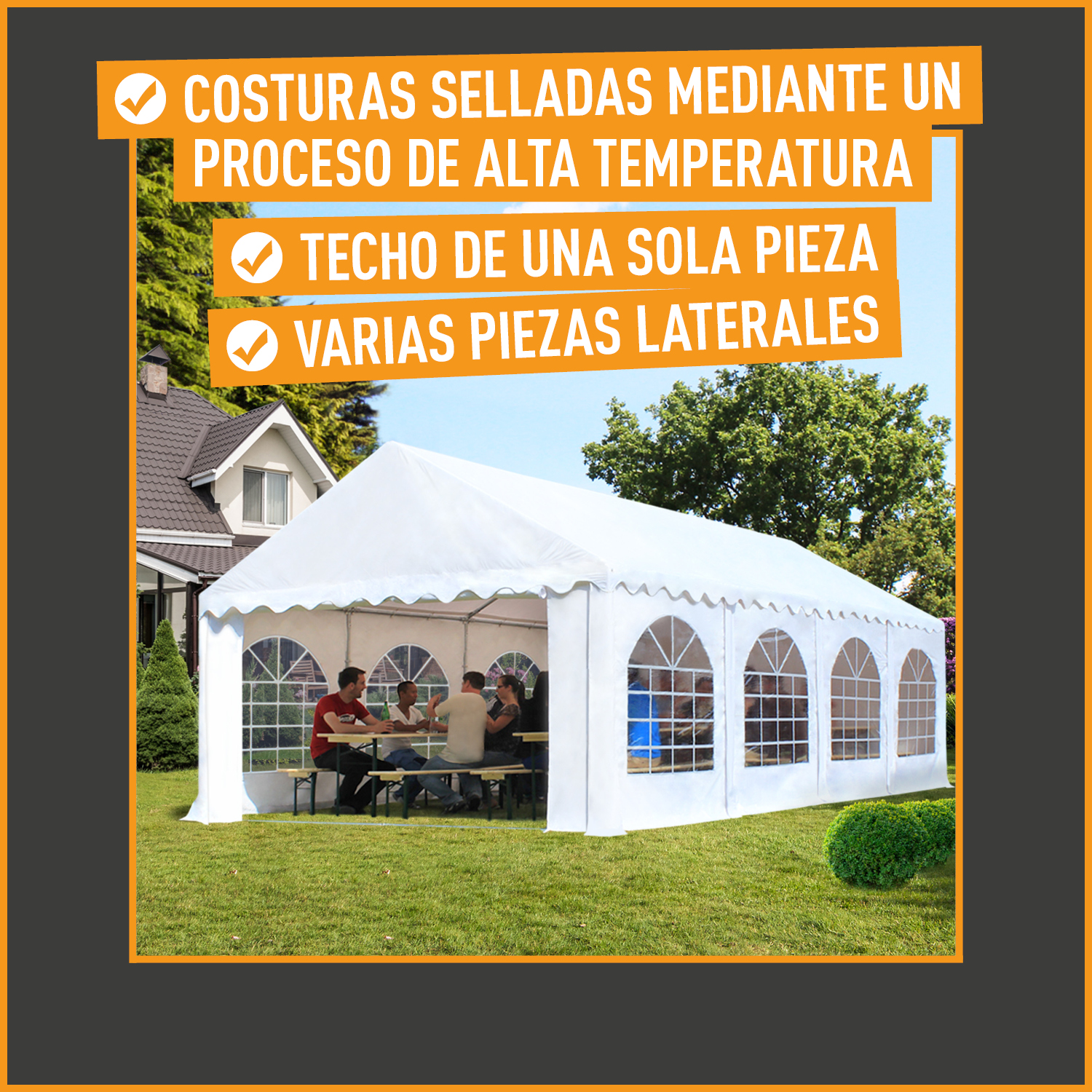 TOOLPORT Carpa para fiestas carpa de fiesta 3x6 m carpa de pabellón de ...